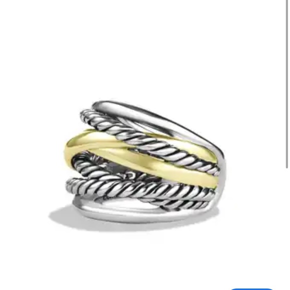David Yurman | Jewelry | David Yurman Crossover Wide Ring Sterling Silver With 4k Yellow Gold ...